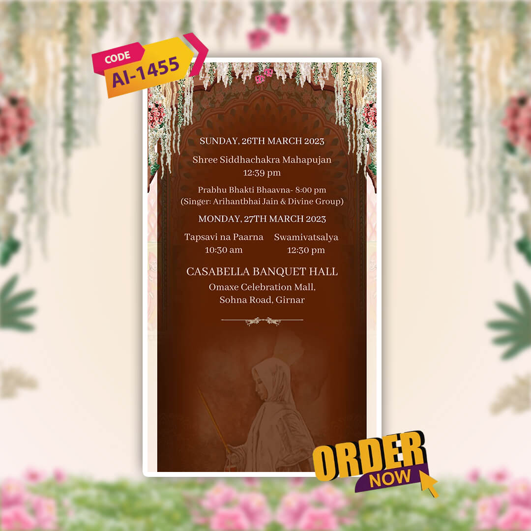 Jain Parna Invitation Video | Siddhi Tap Parna | AI-1455 – Invitoai