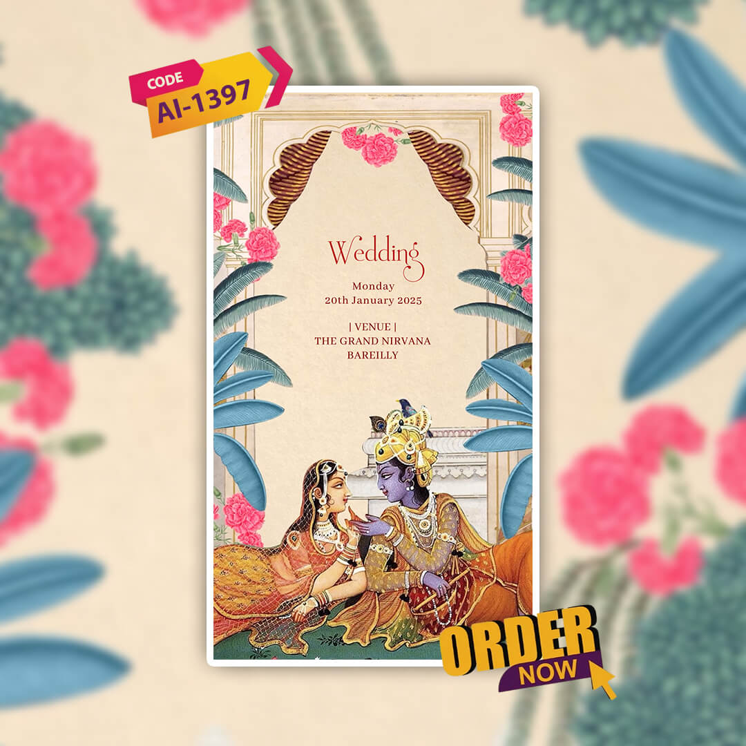 Digital Wedding Invitation Video | cultural motifs| AI-1397 – Invitoai